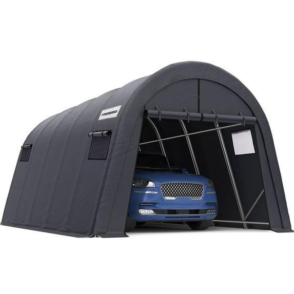 KING BIRD 12 x 20FT Heavy Duty Round Style Carport, Anti-Snow Car ...