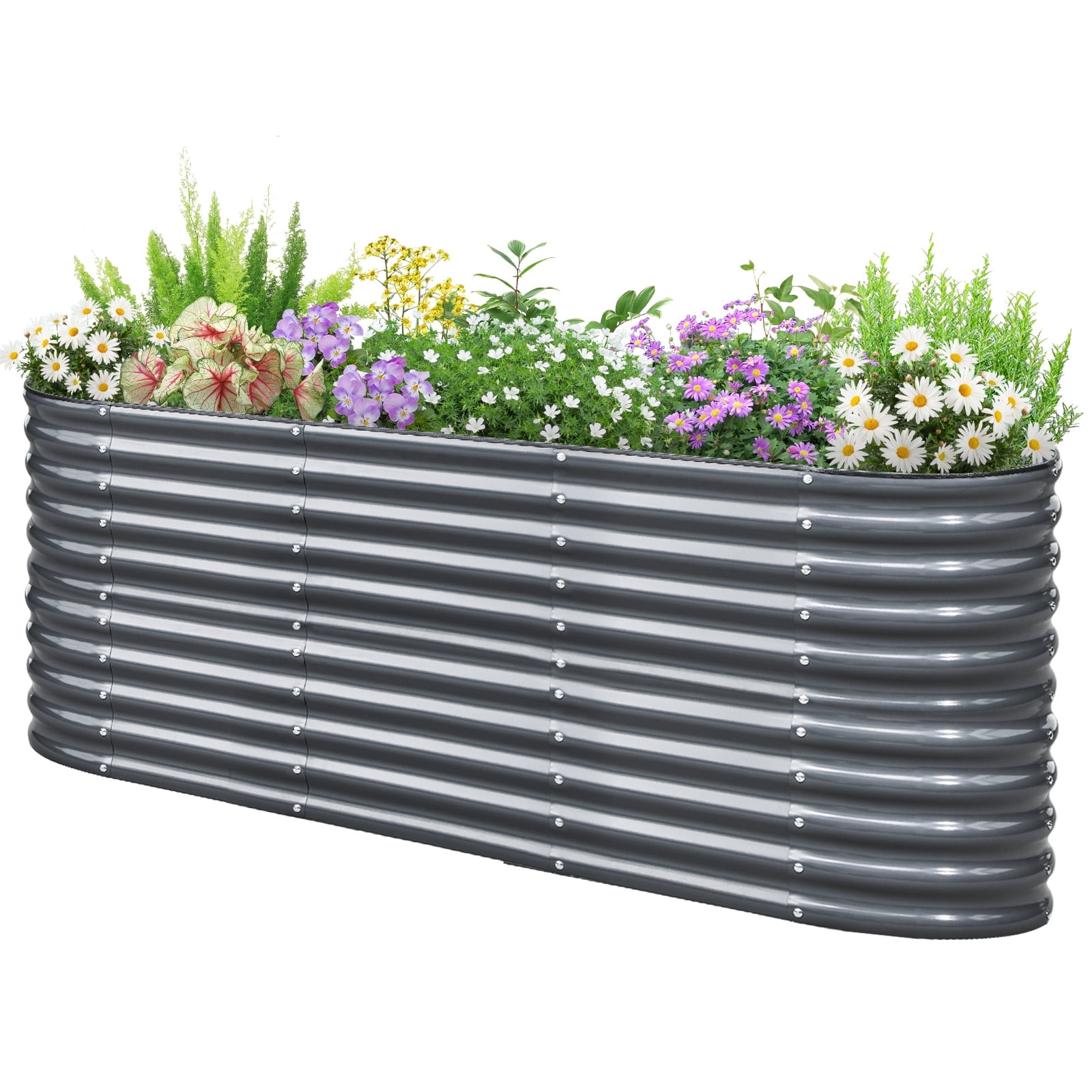 KING BIRD 8x2x3 ft Raised Garden Bed 12 in 1 Galvanized Steel Metal ...