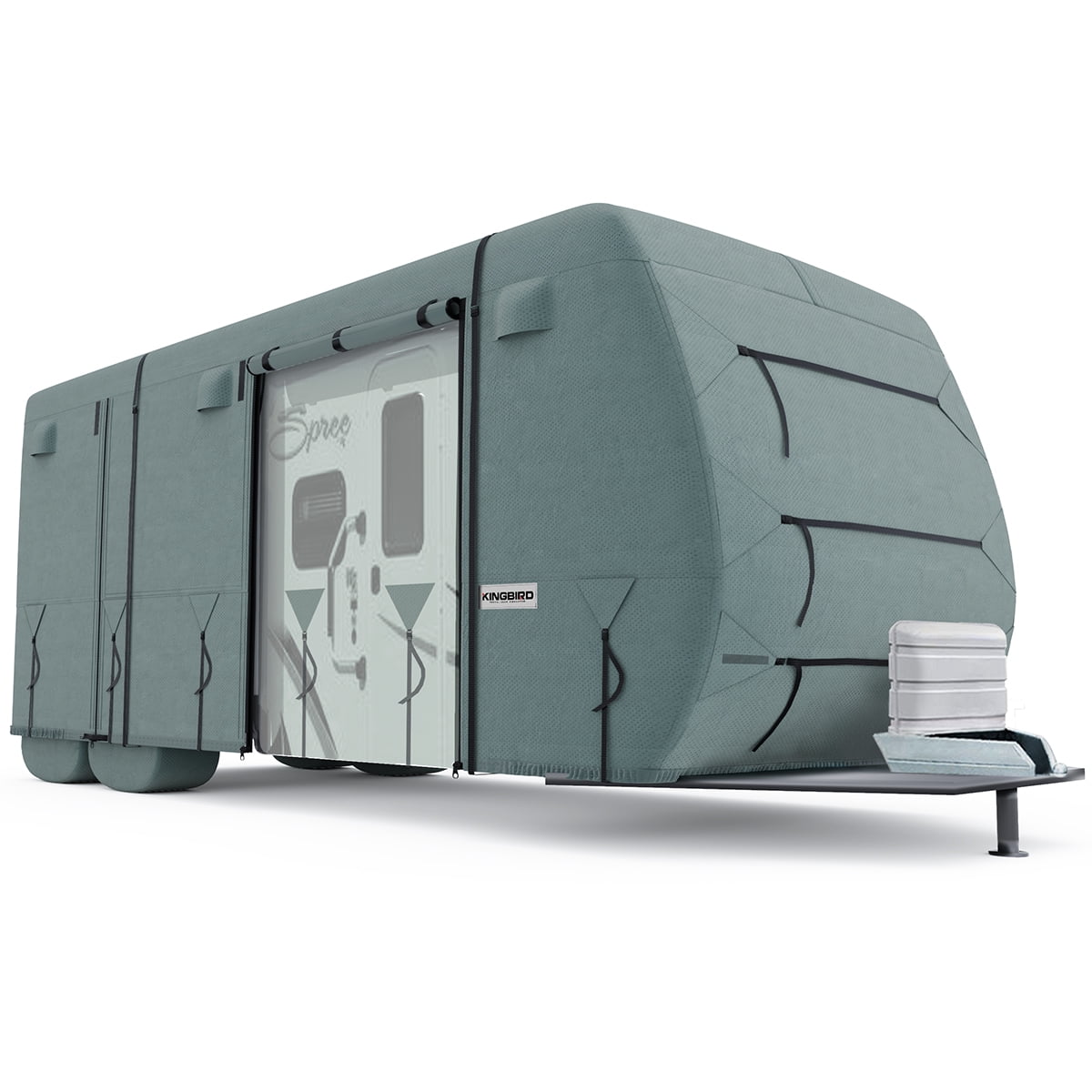 KING BIRD Extra-Thick 4-Layer Winter Roof Enclosed RV Cover, Anti-UV ...