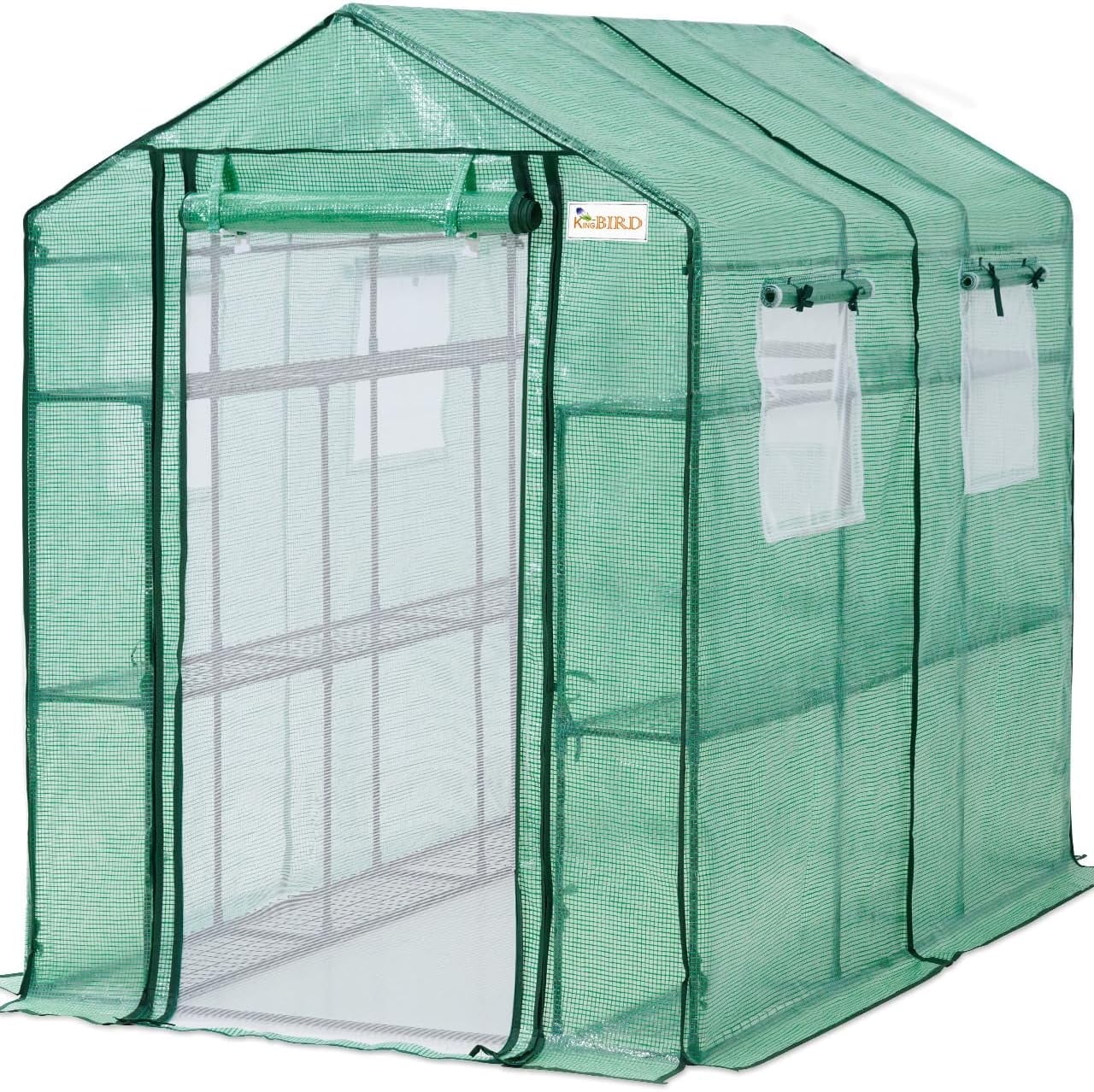 KING BIRD 7x4.7x6.4ft Walk-in Greenhouse for Outdoors Zippered Mesh ...