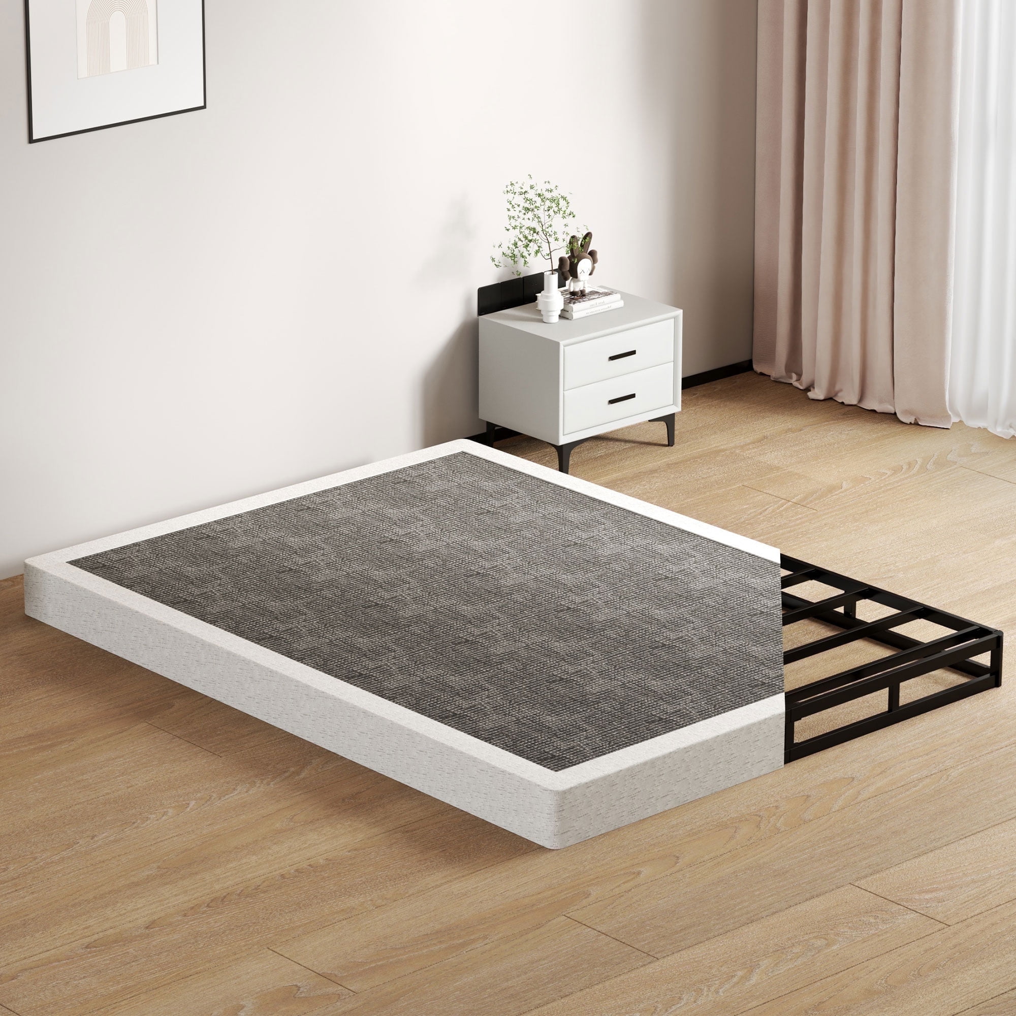KING Box Spring，5-inch heavy-duty metal mattress foundation，Easy ...