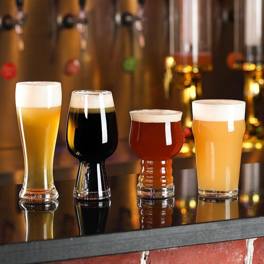 KING CRYSTAL Set of 4 Beer Glasses IPA Glasses Made Crystal Modern ...