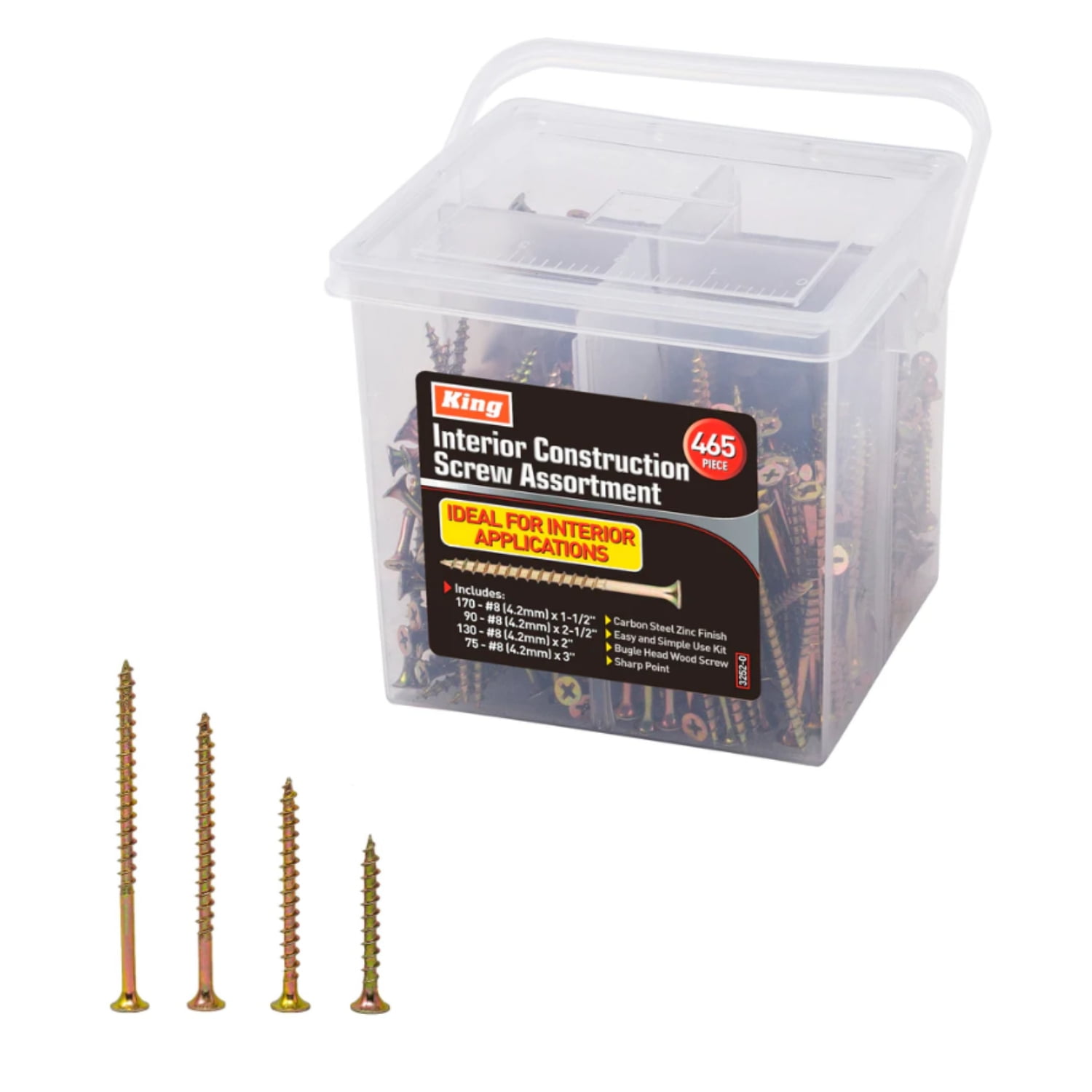 KING Interior Construction Screw Assortment (465-Piece Assortment ...
