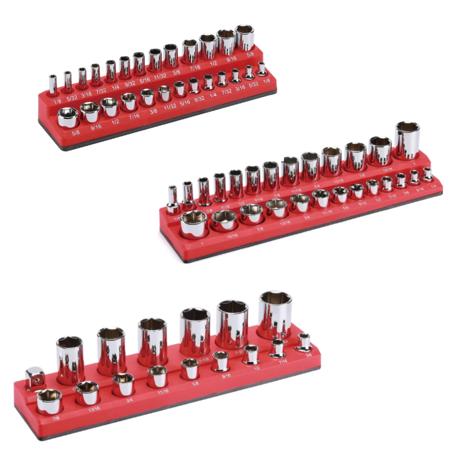 KING Magnetic Socket Holder SAE 1/4", 3/8", and 1/2" (3-Piece Set)( NO ...