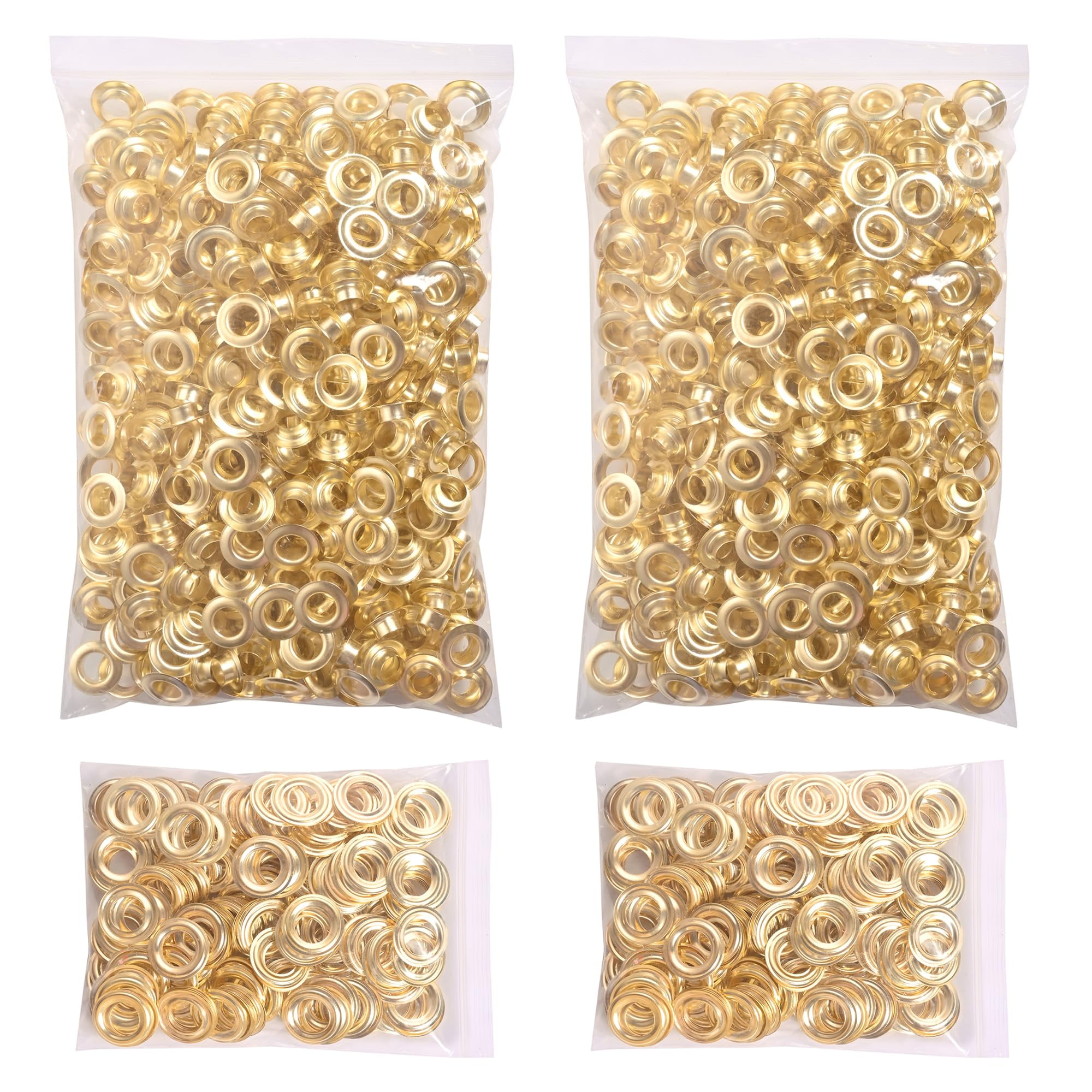KING PIECES 2000pcs Gold Grommets 3/8 Inch (10mm) Washers and Grommets ...