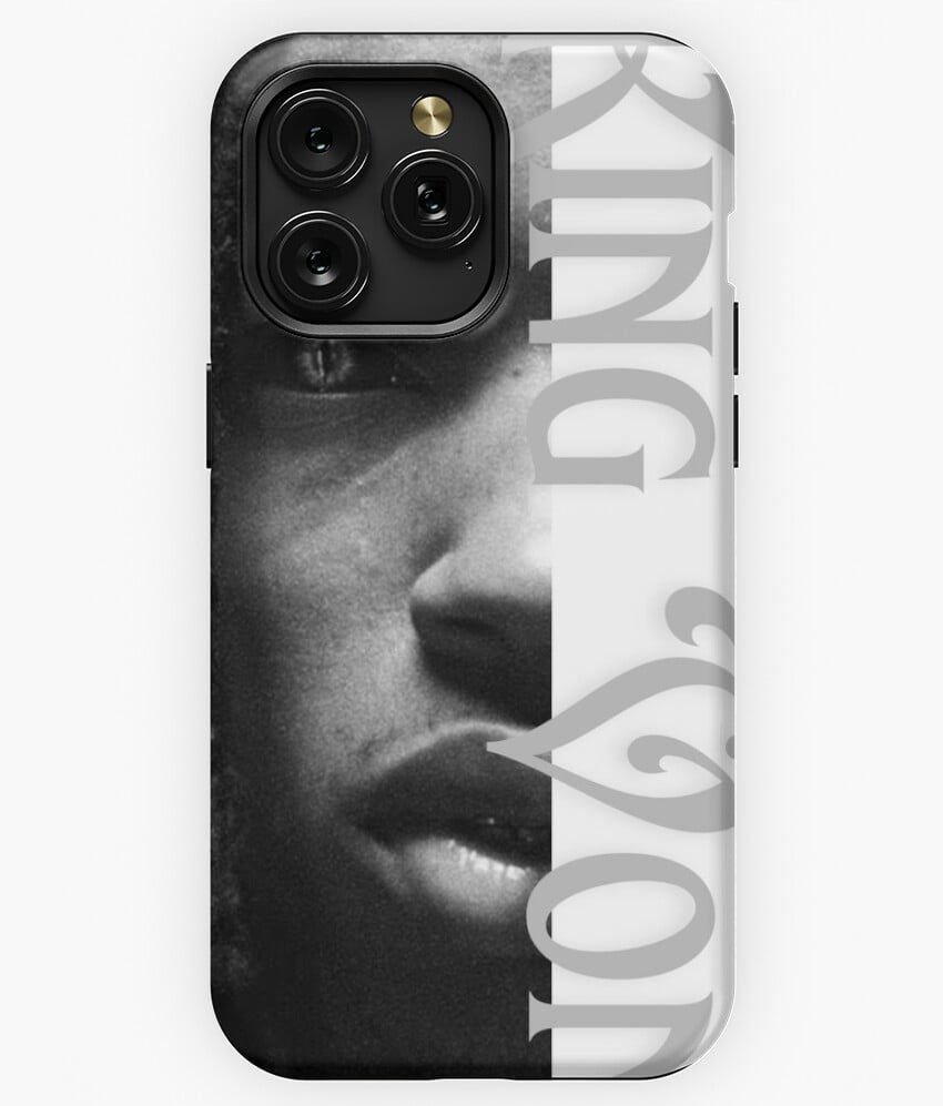 KING VON Half Face Grey Font M2090 Phone Case for iPhone 17 16 15 14 13 ...