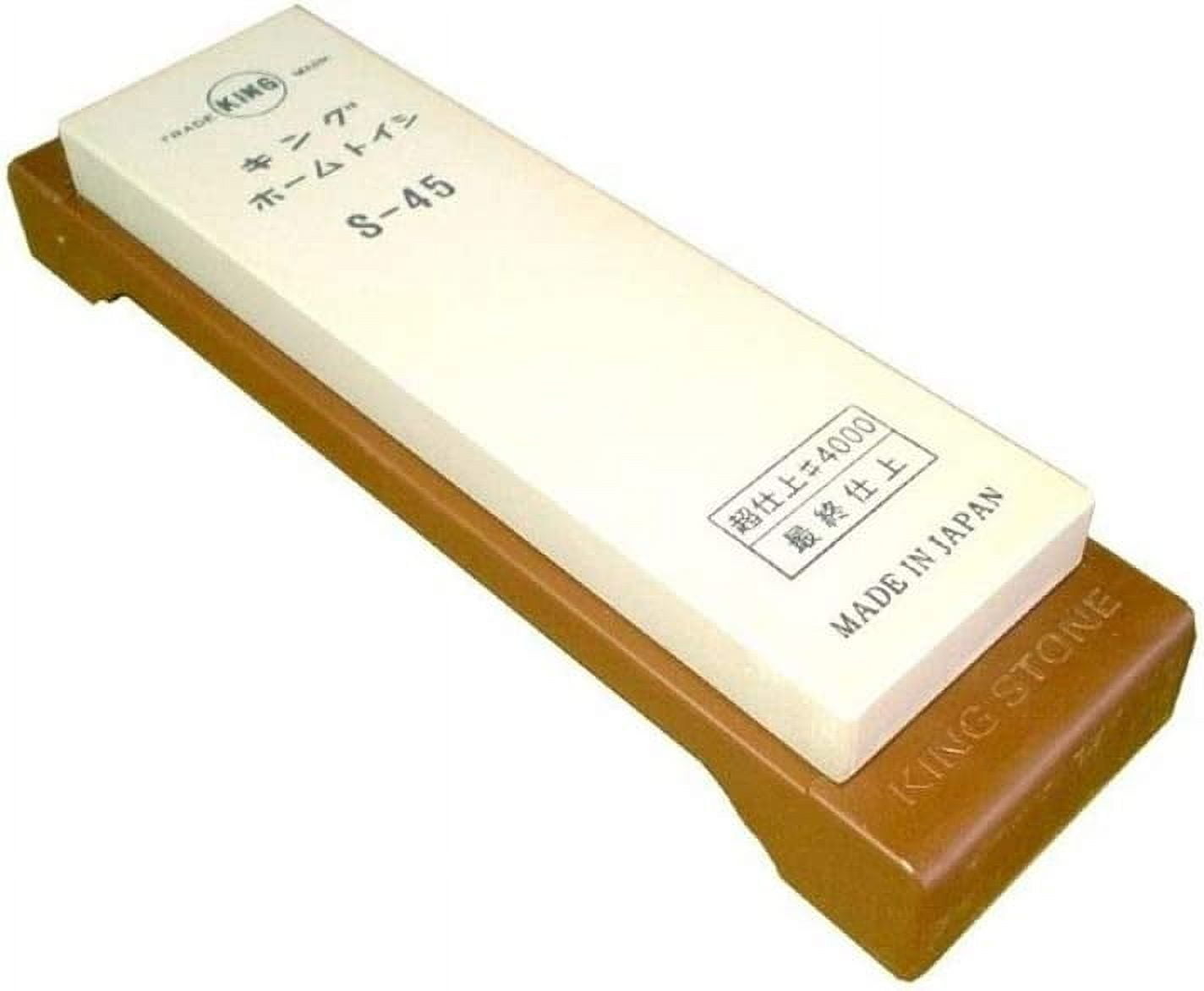 KING Whetstone Knife Sharpening Stone with Plastic Base S-45P 15mm (6.9 ...