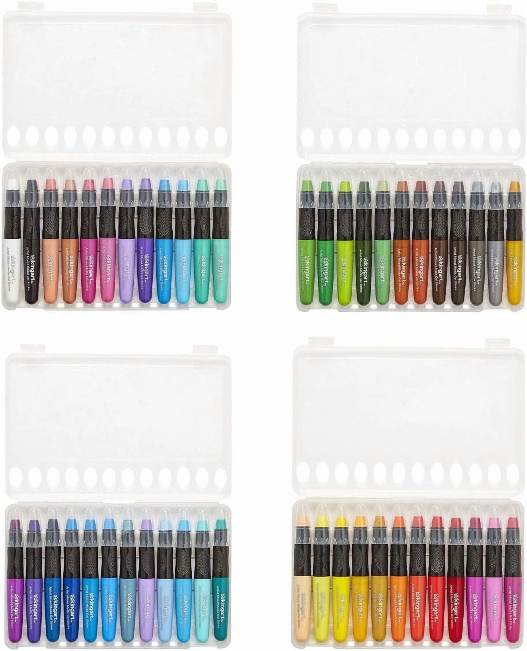 KINGART 580-48 GEL STICK Set, Artist Pigment Crayons, 48 Unique Colors ...