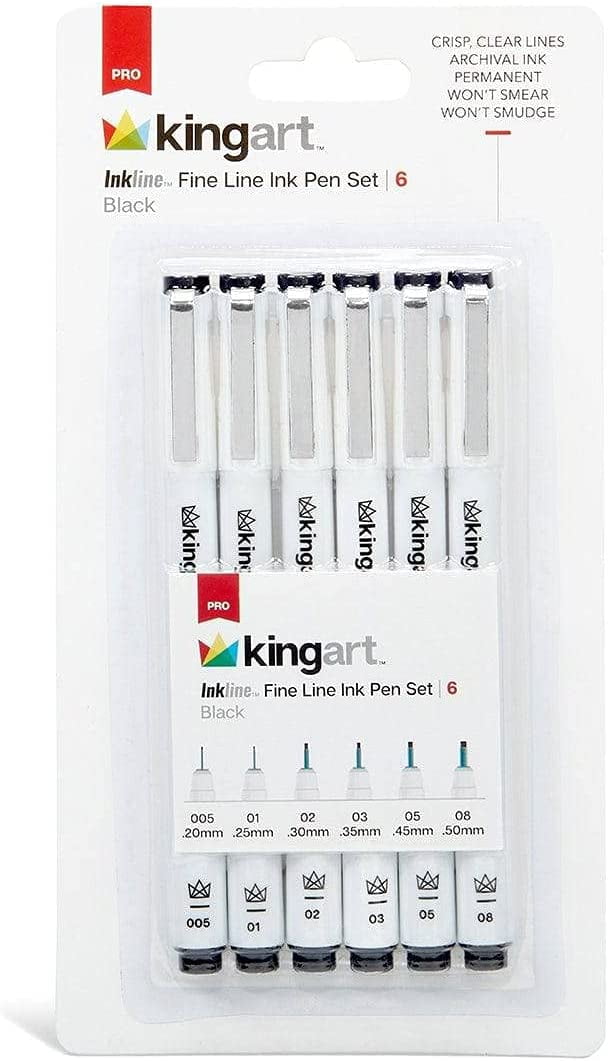 King art Fine Line Art Graphic Pens Set of 8 Colors Size 05 with ...