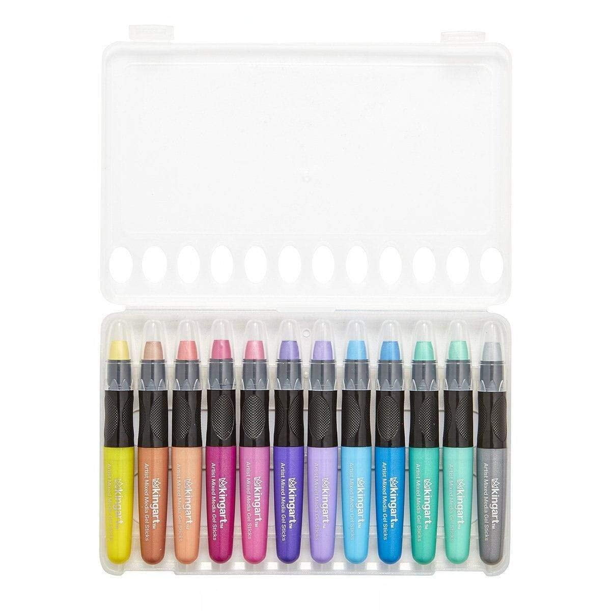 KINGART Mixed Media Gel Sticks, Set of 12 Metallic Colors - Walmart.com