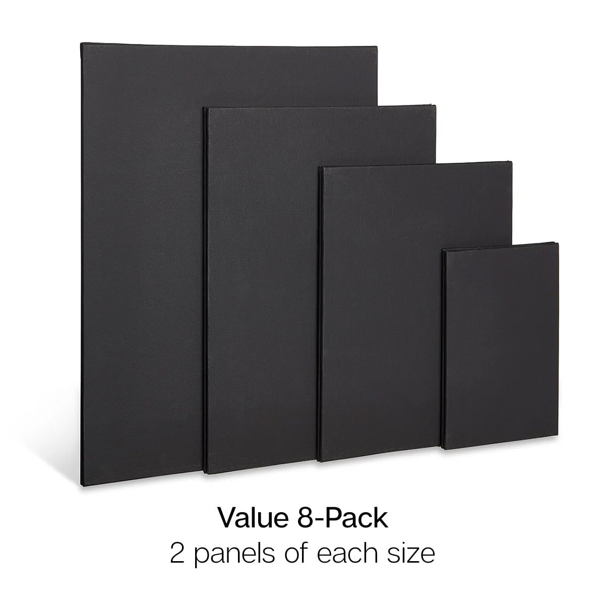 Kingart Black Canvas Panels, Primed Textured, 8-Pack, Assorted Sizes ...