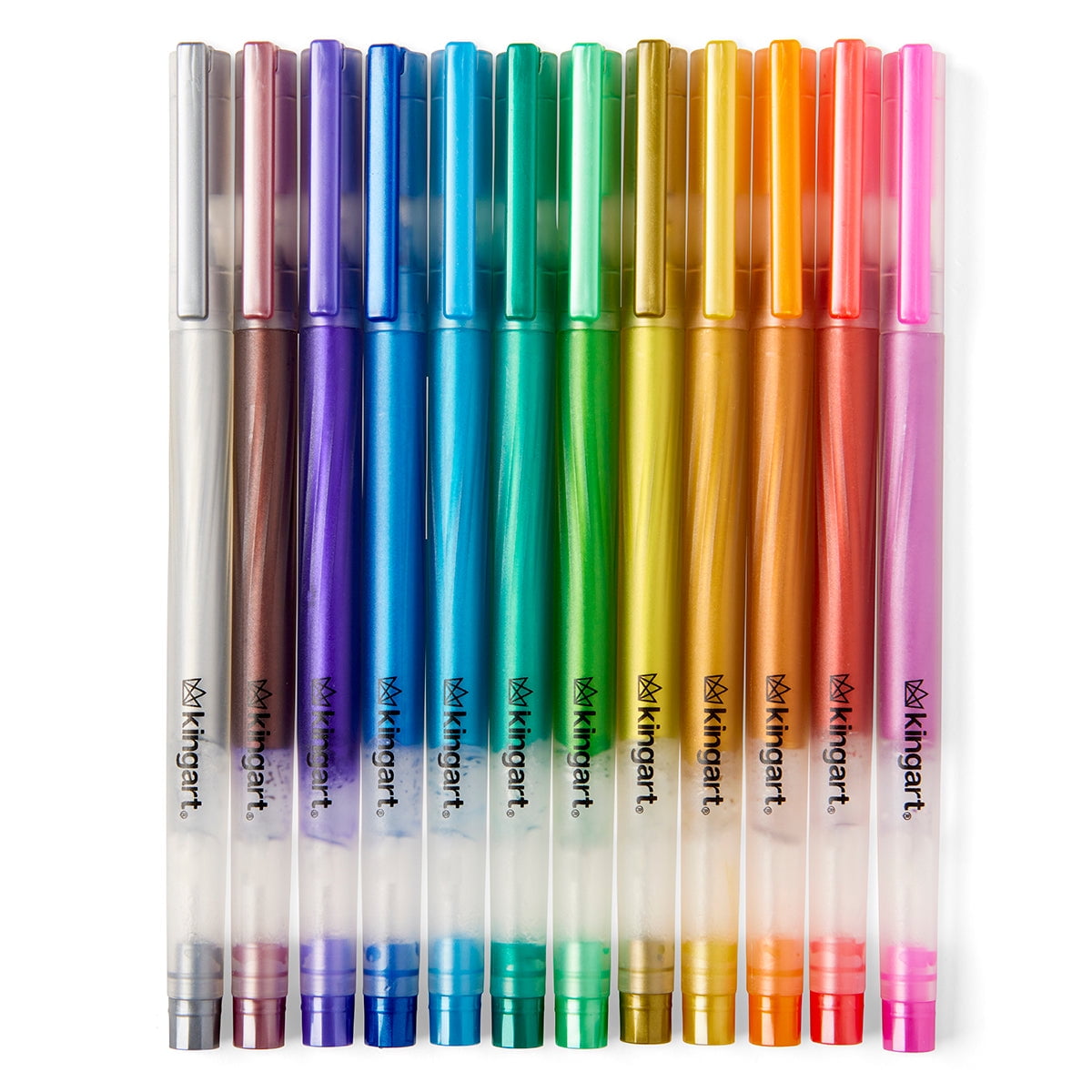 KINGART® Metallic Gel Pens, Scrapbook, Journals, or Drawing, Colored ...