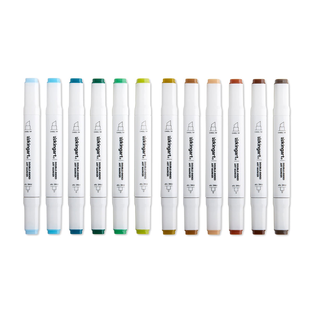 KINGART® PRO Double-Ended Art Alcohol Markers, 12 Landscape Palette ...