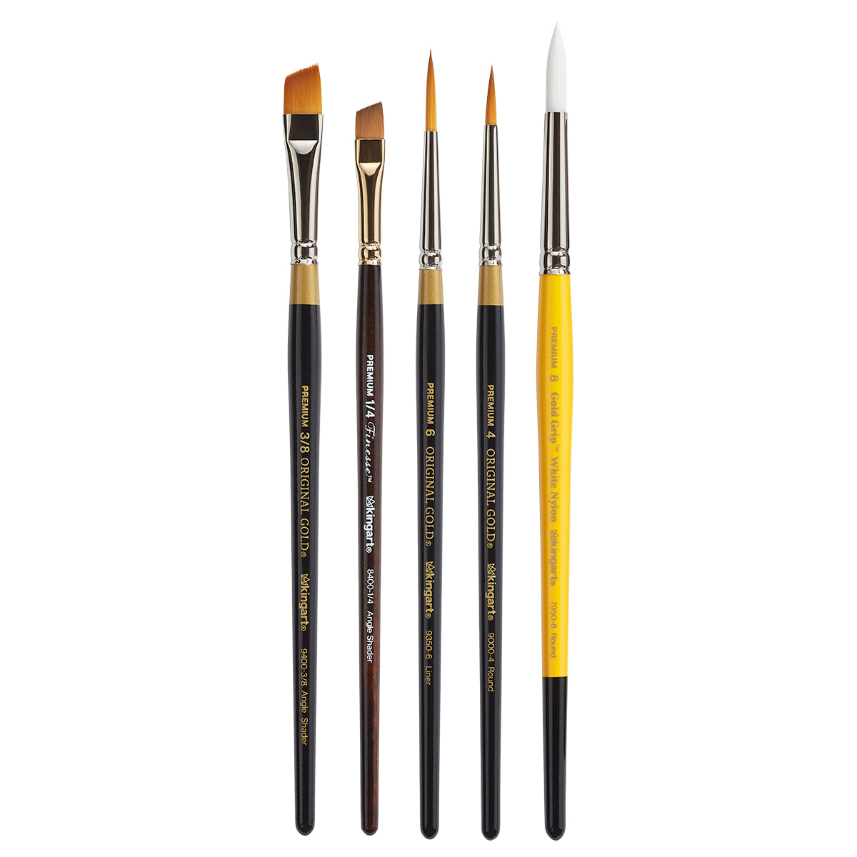 KINGART® Premium Lettering Multimedia Artist Brushes, Set of 5 ...