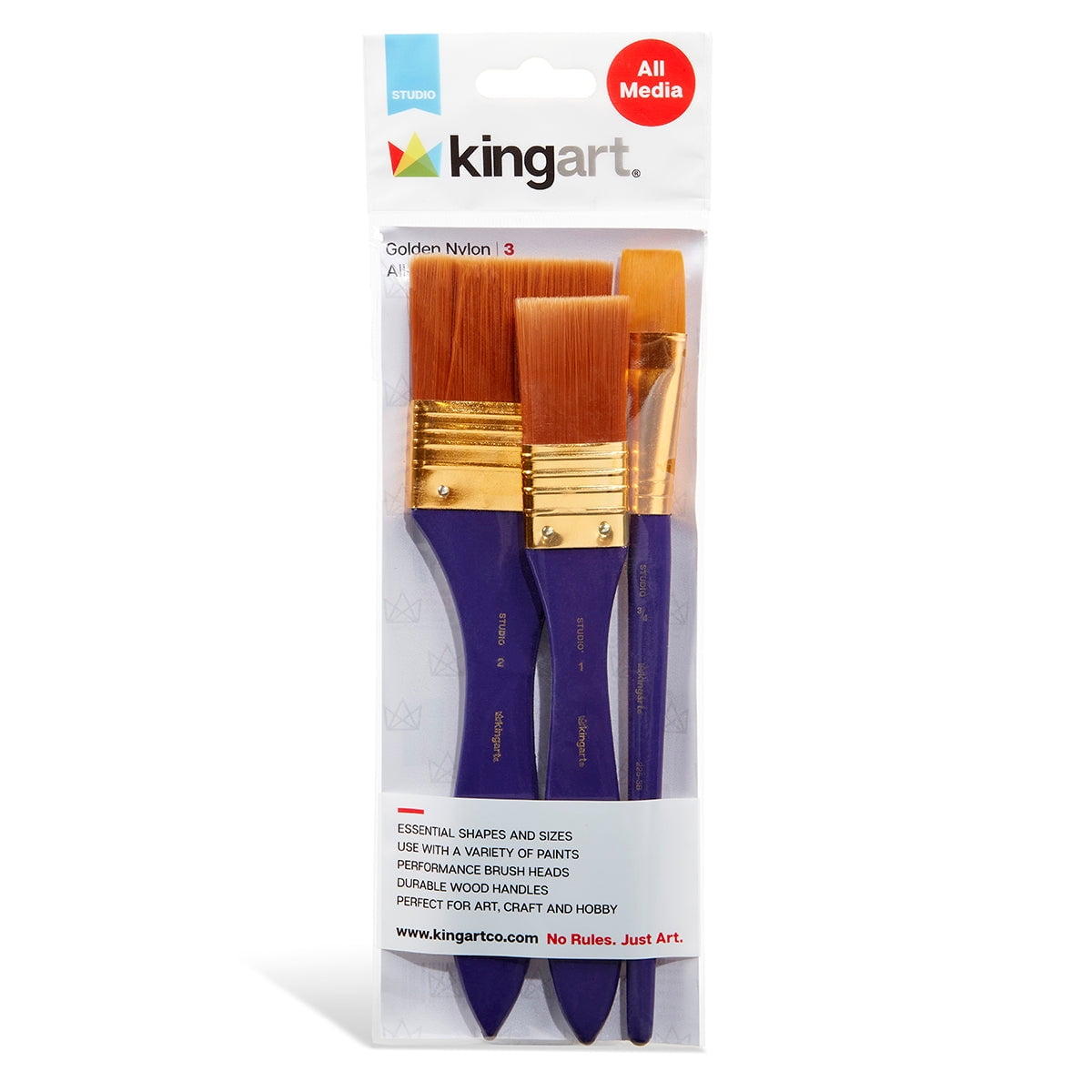 KINGART® Studio All-Purpose Art, Craft & Hobby Golden Nylon Large Area ...