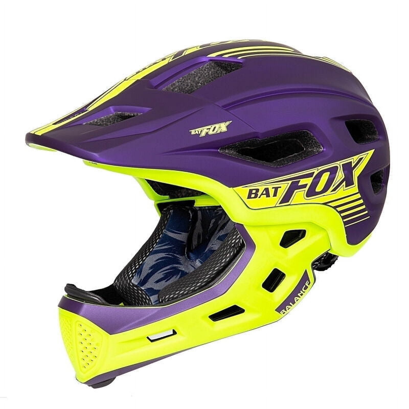 BATFOX Children Sports Helmet Full Face Detachable Chin Guard for ...