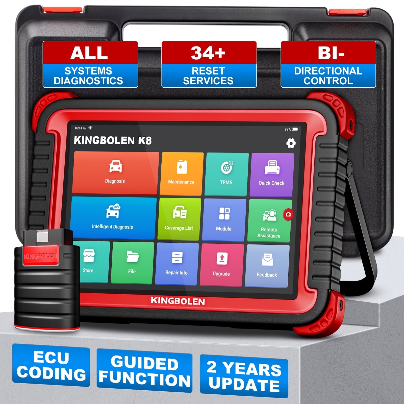 KINGBOLEN K8 OBD2 Diagnostic Scanner, Full System, 28+ Services, 2 Years Free Update - Walmart.com