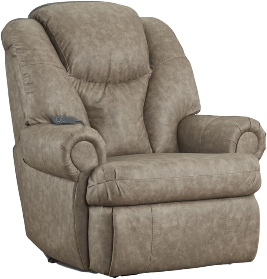 KINGCOMFORT King of Comfort Ox Big Man Power Wallsaver Recliner, 50H x 44W x 46D inches, Seat ...