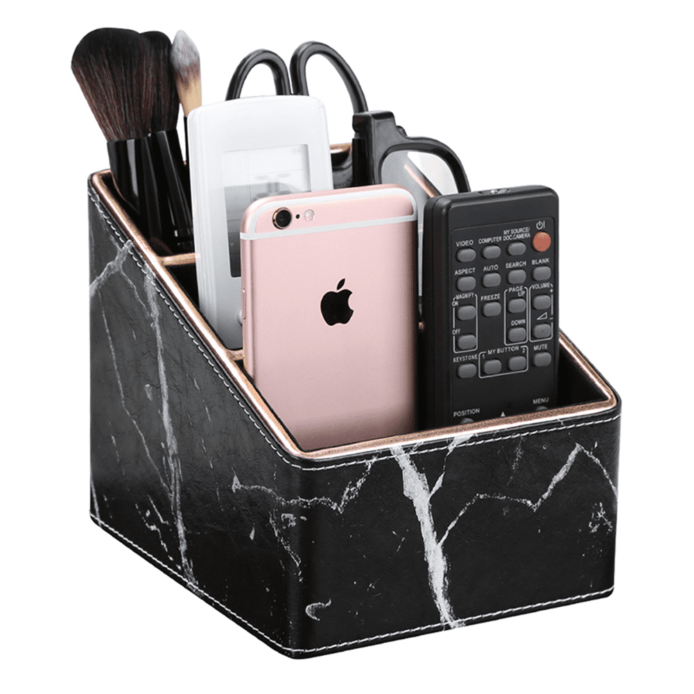 KINGFOM Remote Control Holder, Leather Remote Holder Remote Caddy ...