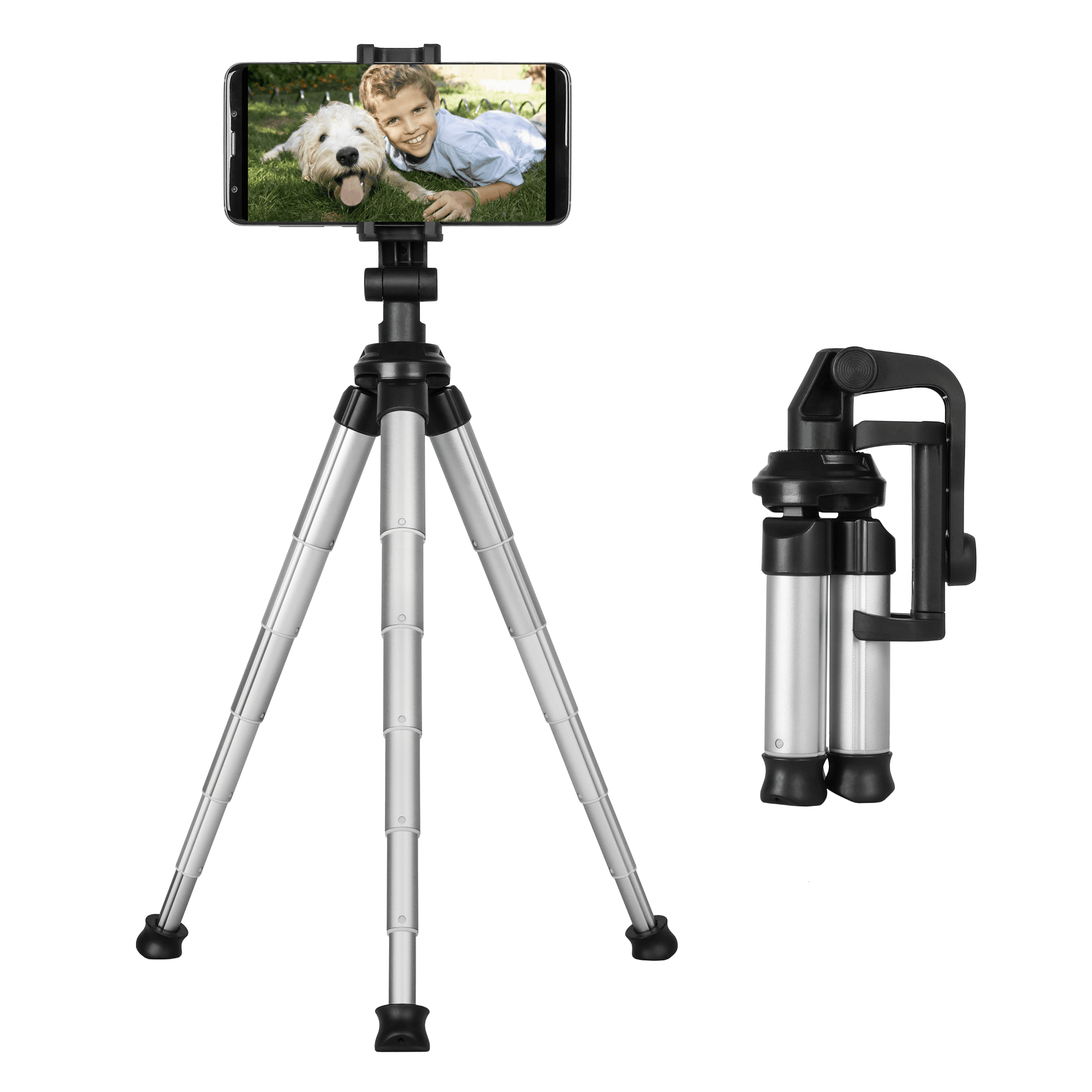 KINGJOY Sliver Phone Tripod Travel Pocket Stand for iPhone Samsung ...