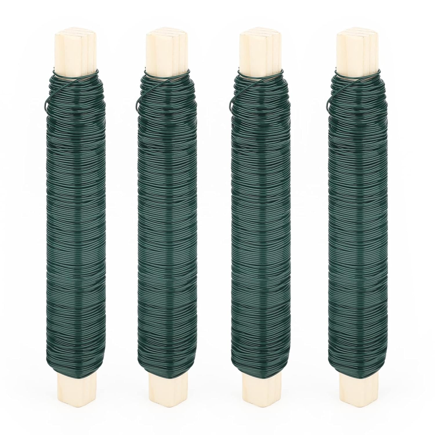 KINGLAKE GARDEN Floral Wire22 Gauge 4 Pack 166 Yards Green Flexible Paddle Wire Floral Bind Wire ...