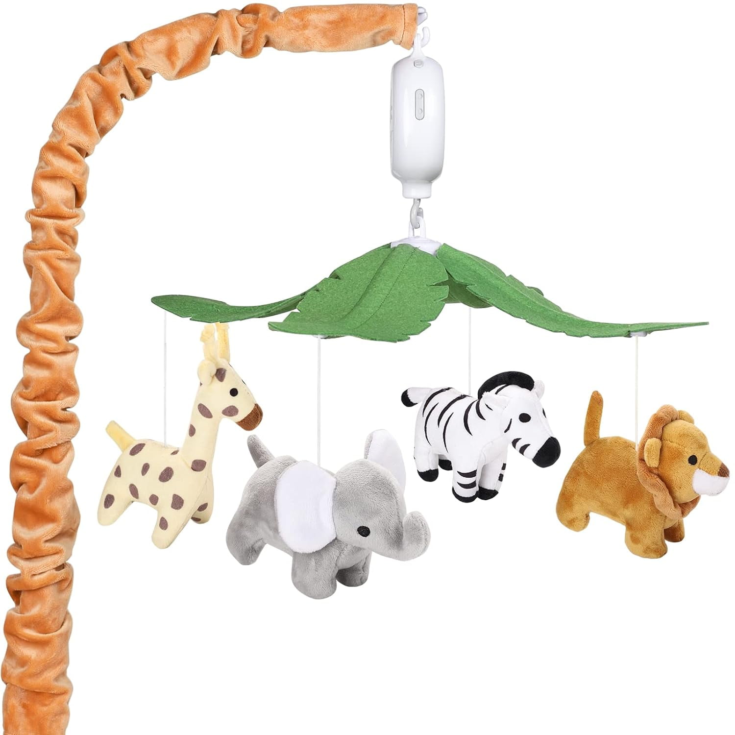 KINGMAS Safari Baby Musical Crib Mobile with Elephant & Giraffe | 12 ...