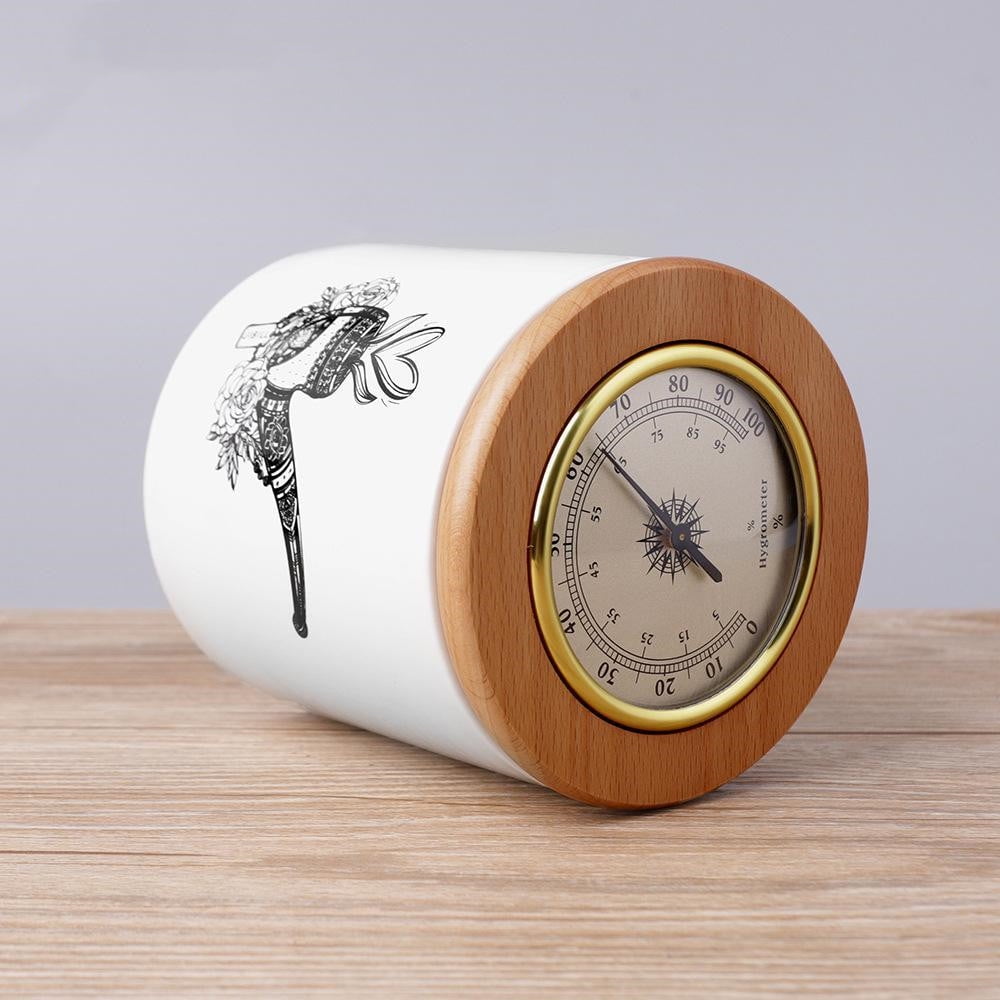 KINGOOS Ceramic Cigar Humidor Jar for Tobacco with Hygrometer Cigar ...