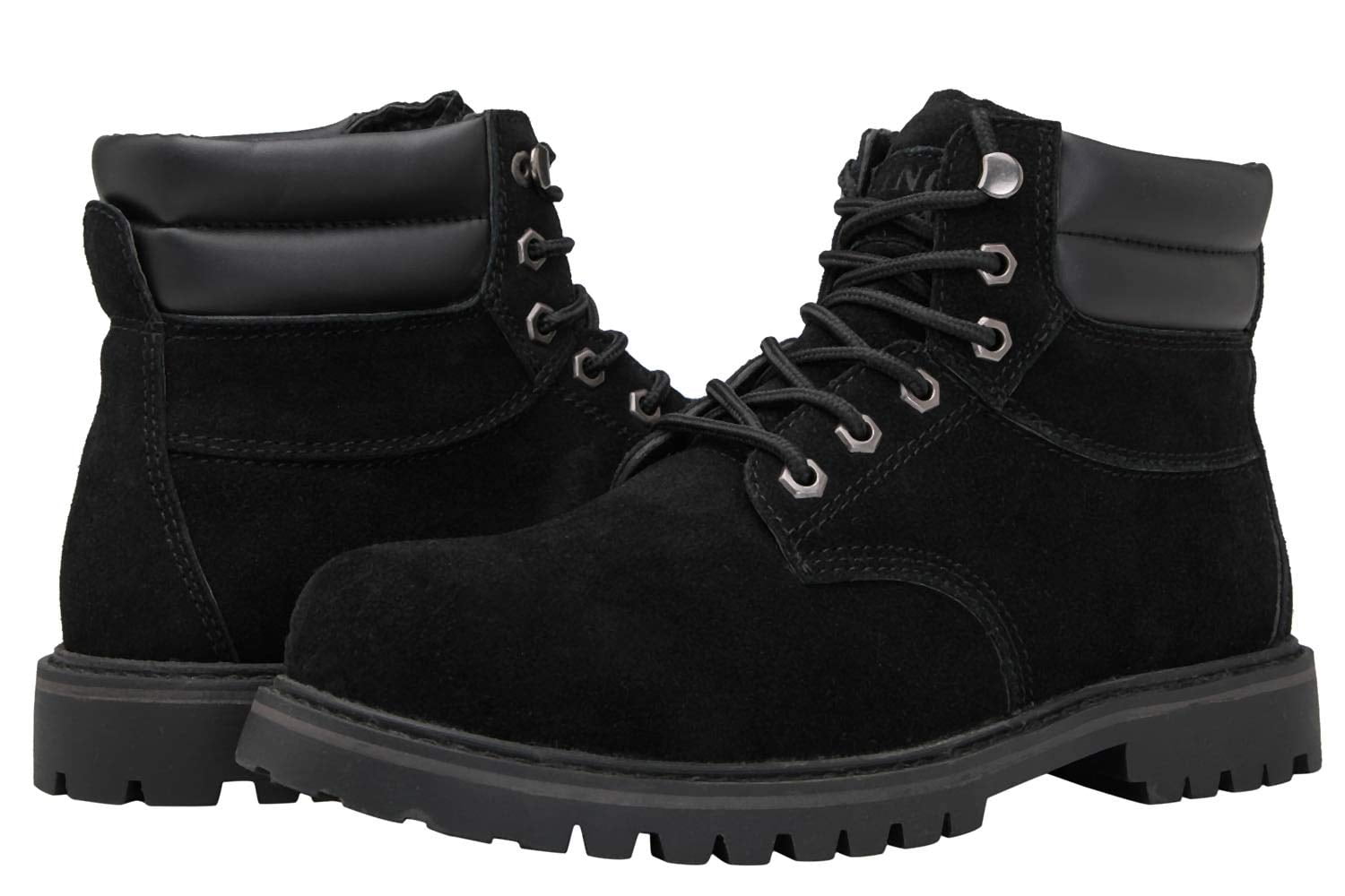 KINGSHOW Men's Work Boots Black Soft Toe Work Boots for Men 6.5 M US ...