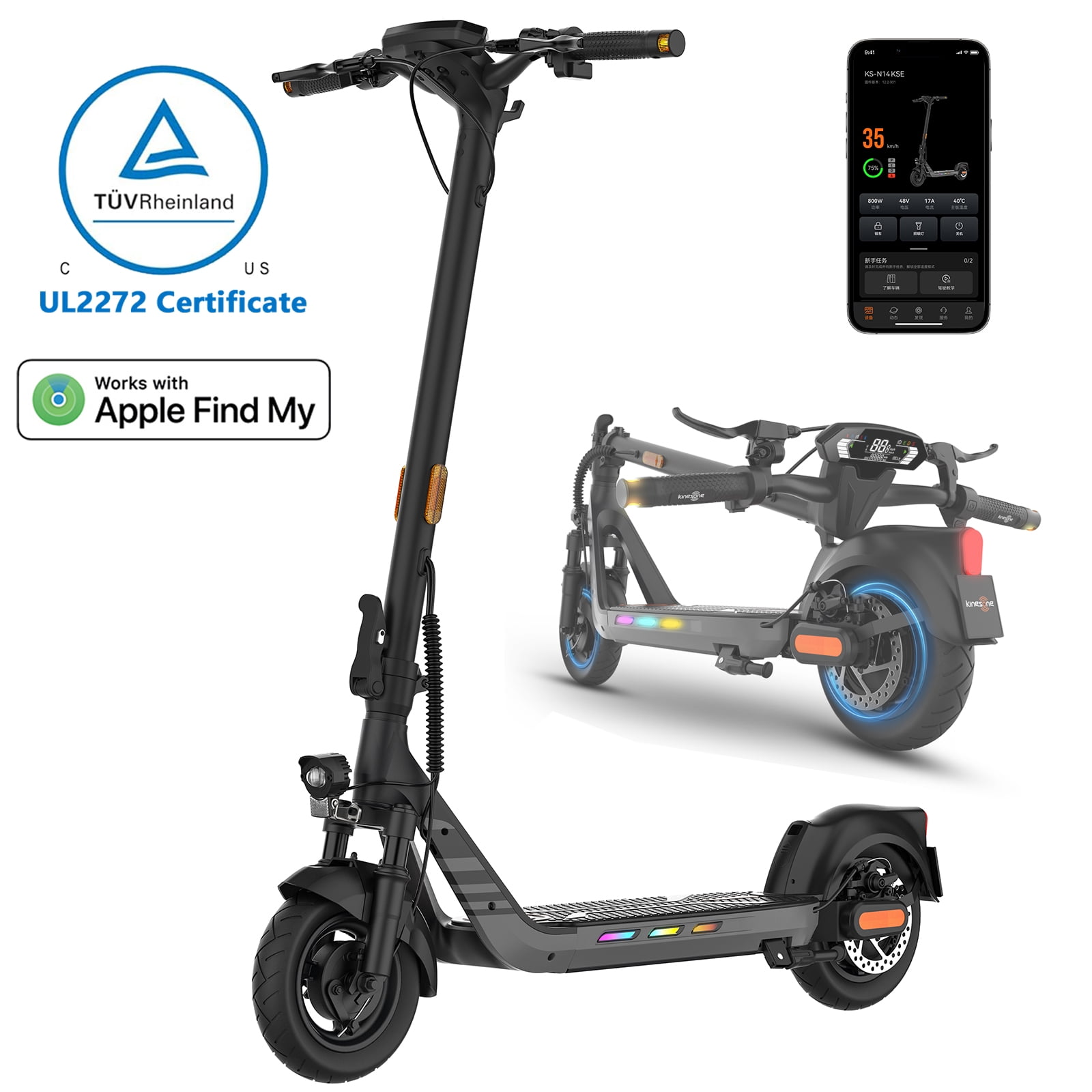 KINGSONG N14KSE Electric Scooter for Adults 900W Powerful Motor 10 ...