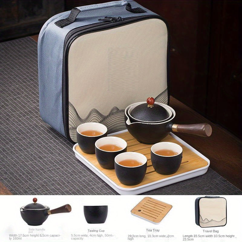 KINGSS 1 Set Lazy Tea Set Magnetic Water Diversion Rotating Cover Bowl ...