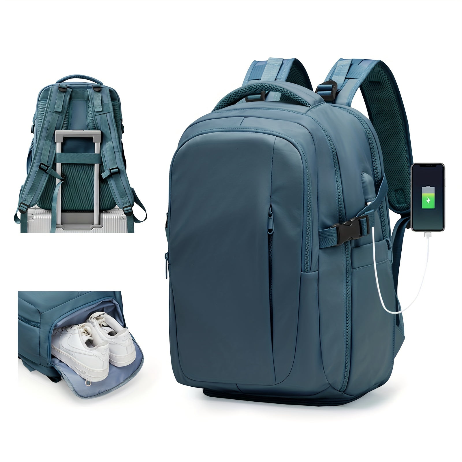 KINGSS Backpack With Shoes Compartment Casual Computer Laptop Schoolbag ...