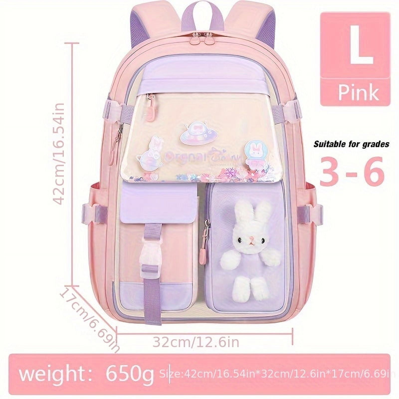 KINGSS Cute Princess Preppy Backpack With Safe Zip Closure Lightweight ...