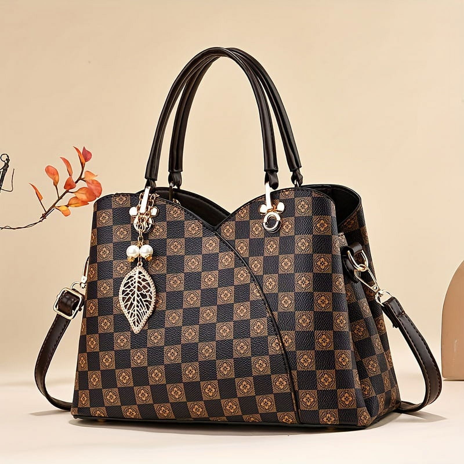 KINGSS Designer Tote Bag For Women Vintage Chic PU Leather Purse Trendy Patchwork Crossbody And ...