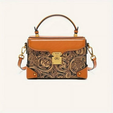 HeroNeo Vintage Women Flower Embossed Style Handbag Leather Crossbody ...