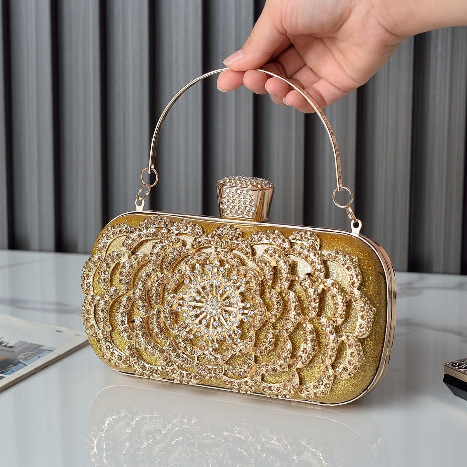 KINGSS Flower Evening Bag Fashion Box Handbag Women‘s Clutch Purse For ...