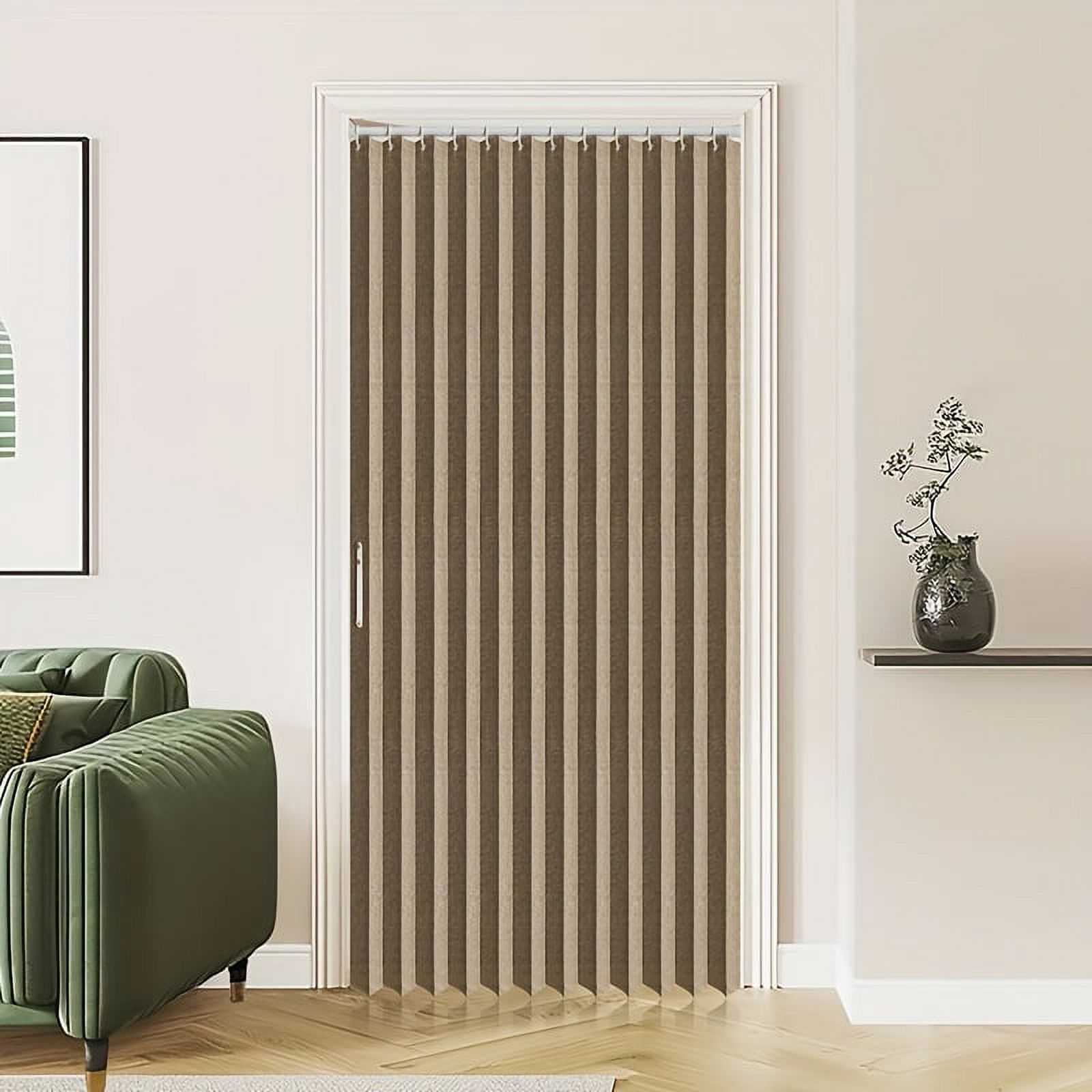 KINGSS Full Shading Vertical Pleated Louver Door Curtain Foldable Comes ...