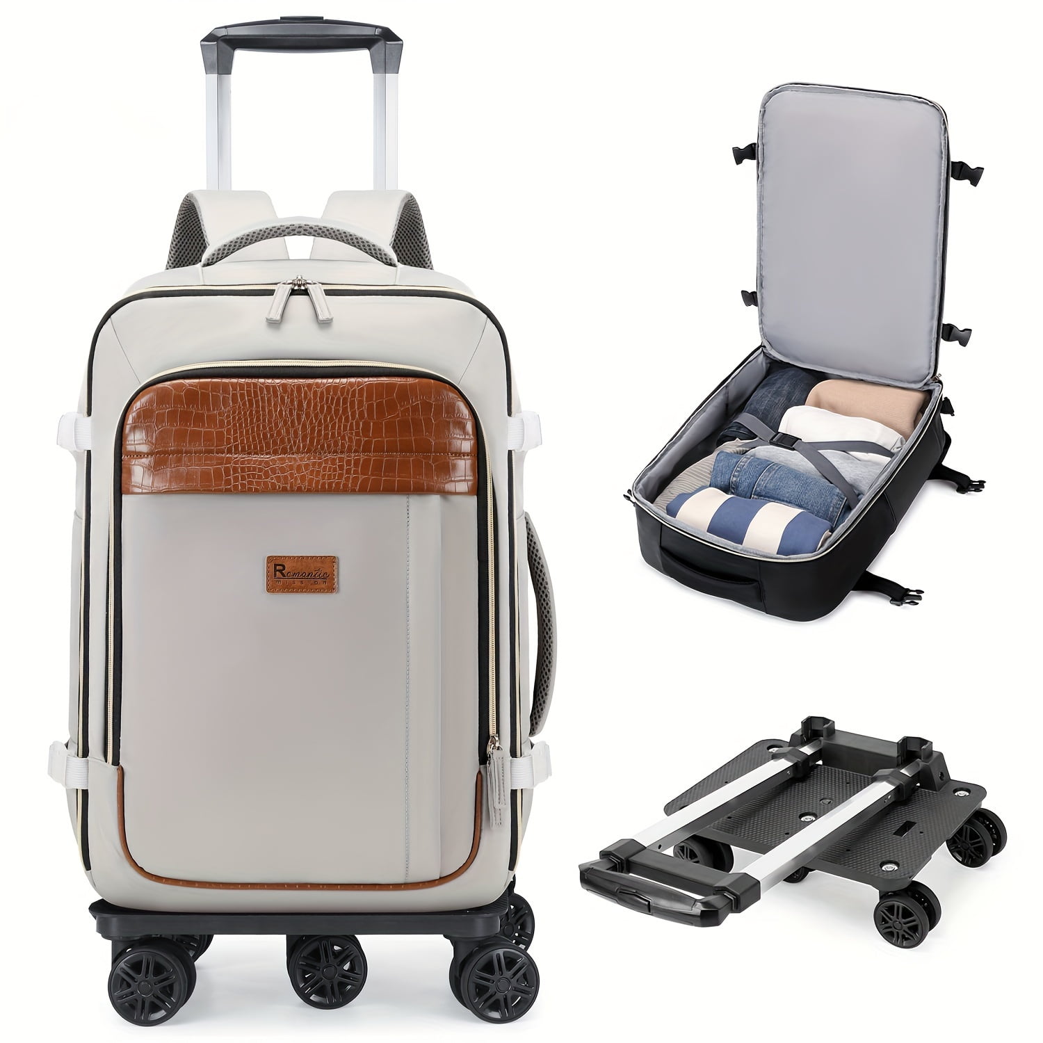 KINGSS Inch Rolling Backpack with Smooth-Glide Wheels - Spacious ...