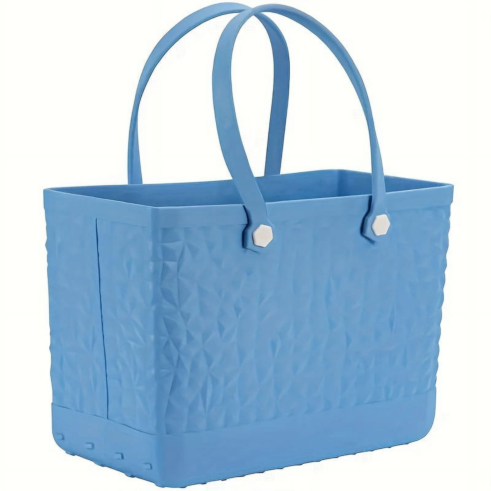 KINGSS Large Solid Color EVA Beach Tote Bag Lightweight Versatile ...