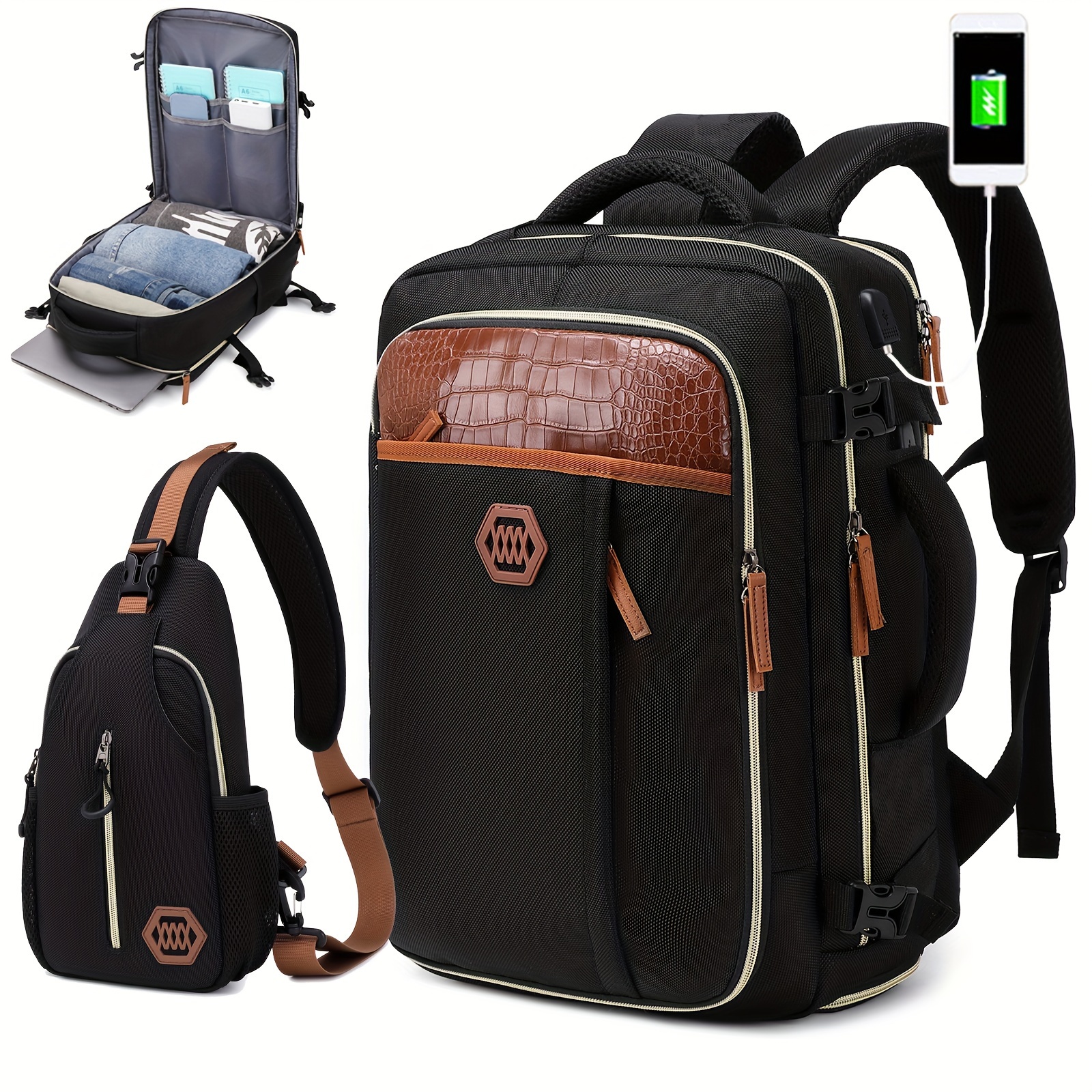 KINGSS Multi-Layer Laptop Backpack - Airline-Approved Perfect for Work ...