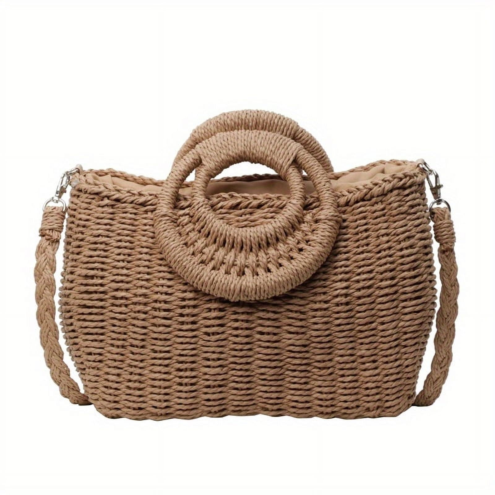 KINGSS Paper Straw Bag For Women Versatile Beach Season Crossbody ...
