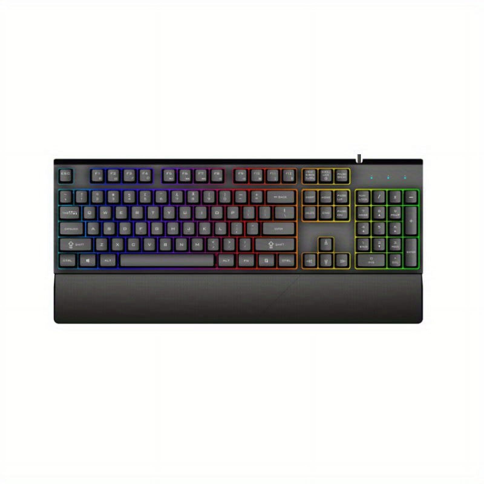 KINGSS ROG Black and White Gaming Keyboard and Mouse Set USB Rainbow ...