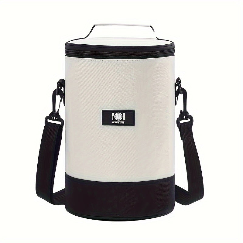 KINGSS Round Insulated Lunch Bag Thermal Cooler Satchel Bag Portable ...