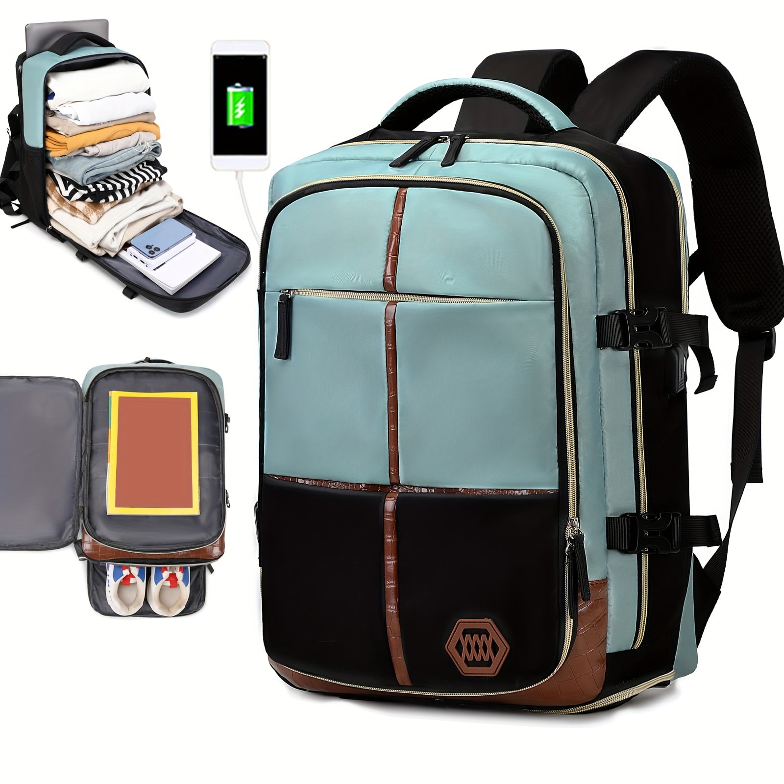 KINGSS Travel Backpack Airline-approved Laptop Schoolbag Outdoor Sports ...
