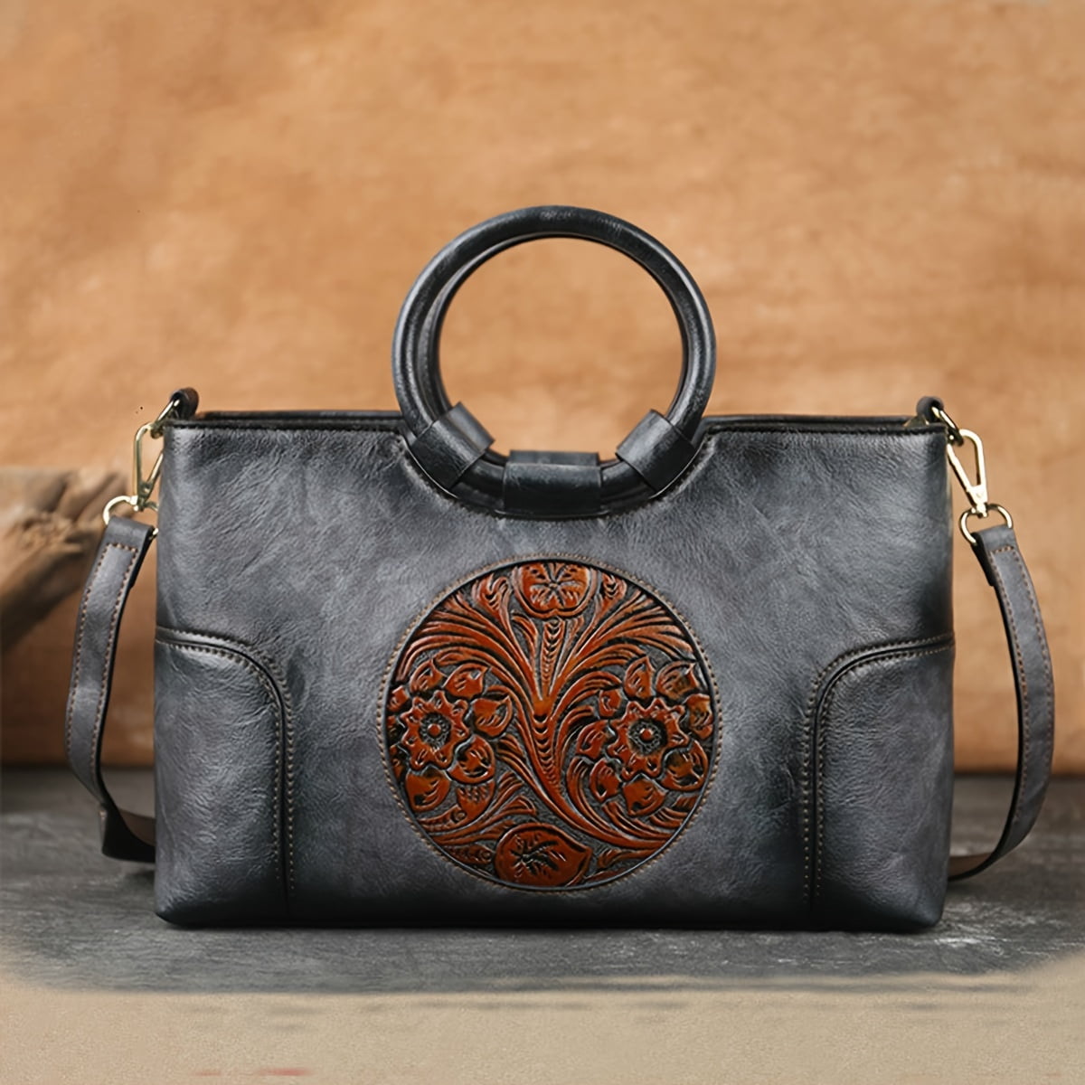 KINGSS Women‘s Elegant Tote Luxury Designer PU Shoulder Bag With Retro ...