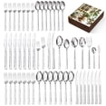 KINGSTONE 53 Pcs 18/10 Stainless Steel Silverware Set with Serving ...