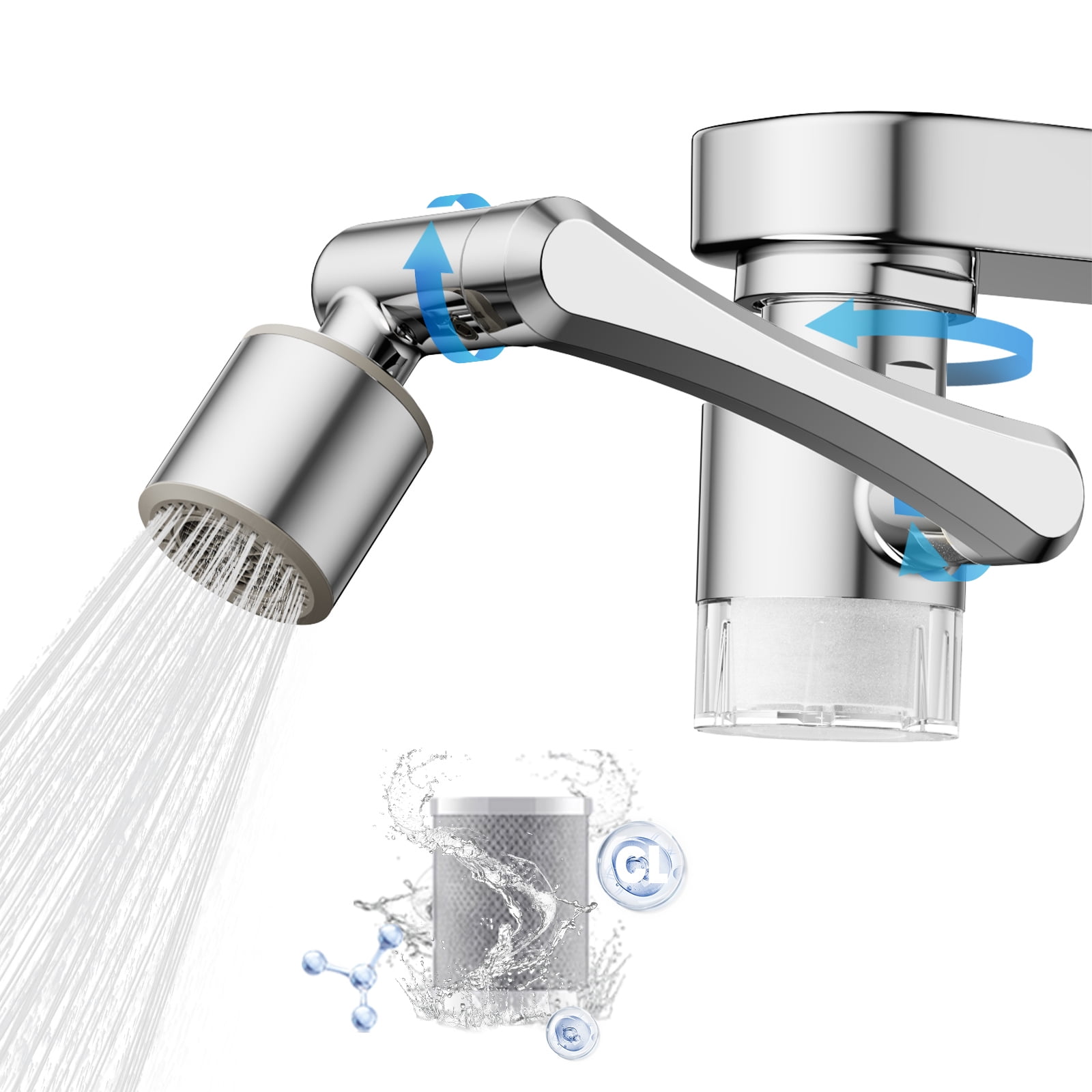 KINGTACK 1080° Swivel Faucet Extender, Sink Water Faucet Aerator ...