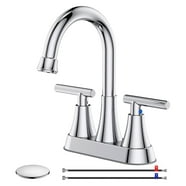 Widespread Bathroom Basin Sink Faucet LED Spout 2-Handle 3 hole Mixer ...