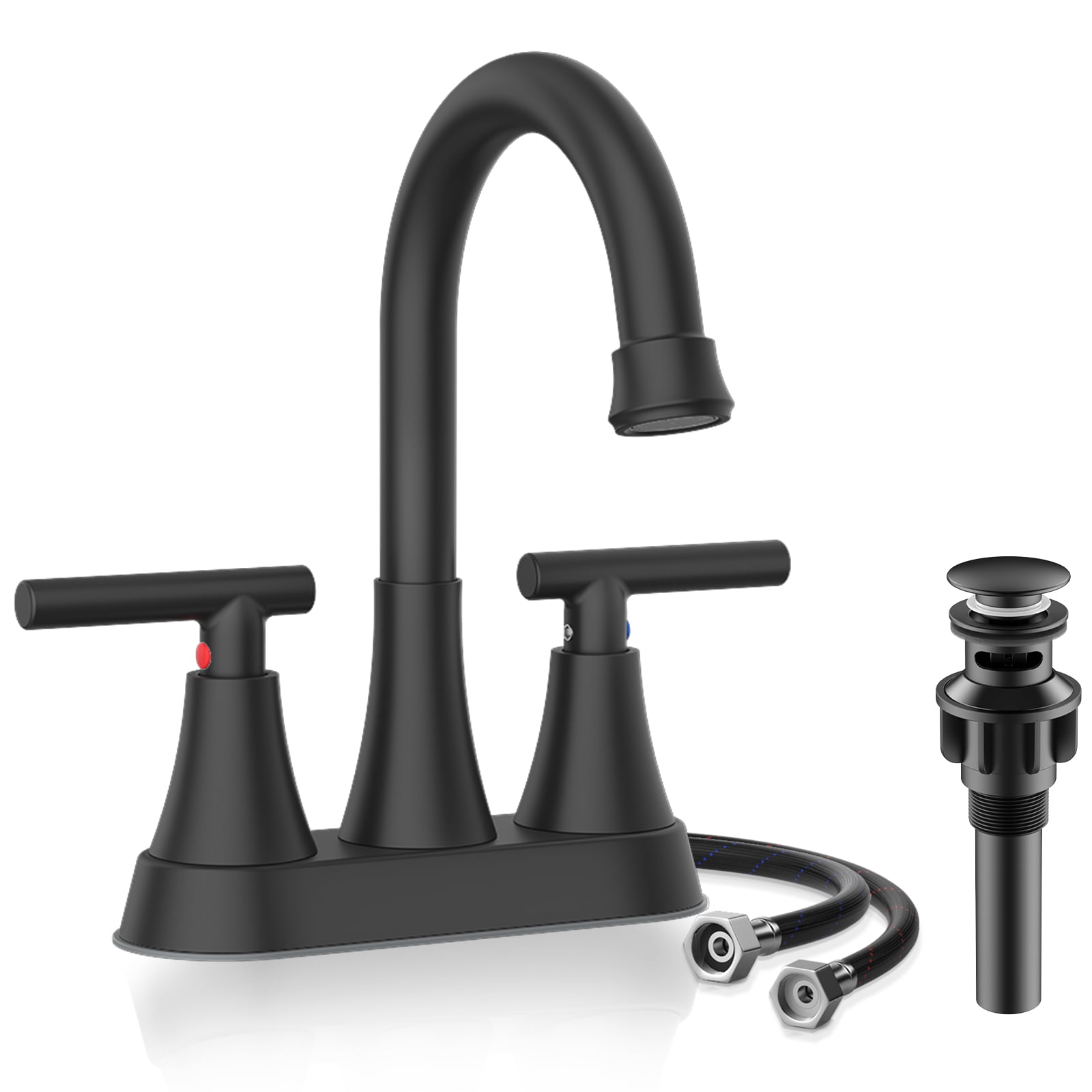 KINGTACK Bathroom Faucet 4 Inch Bathroom Sink Faucet, Stainless Steel ...