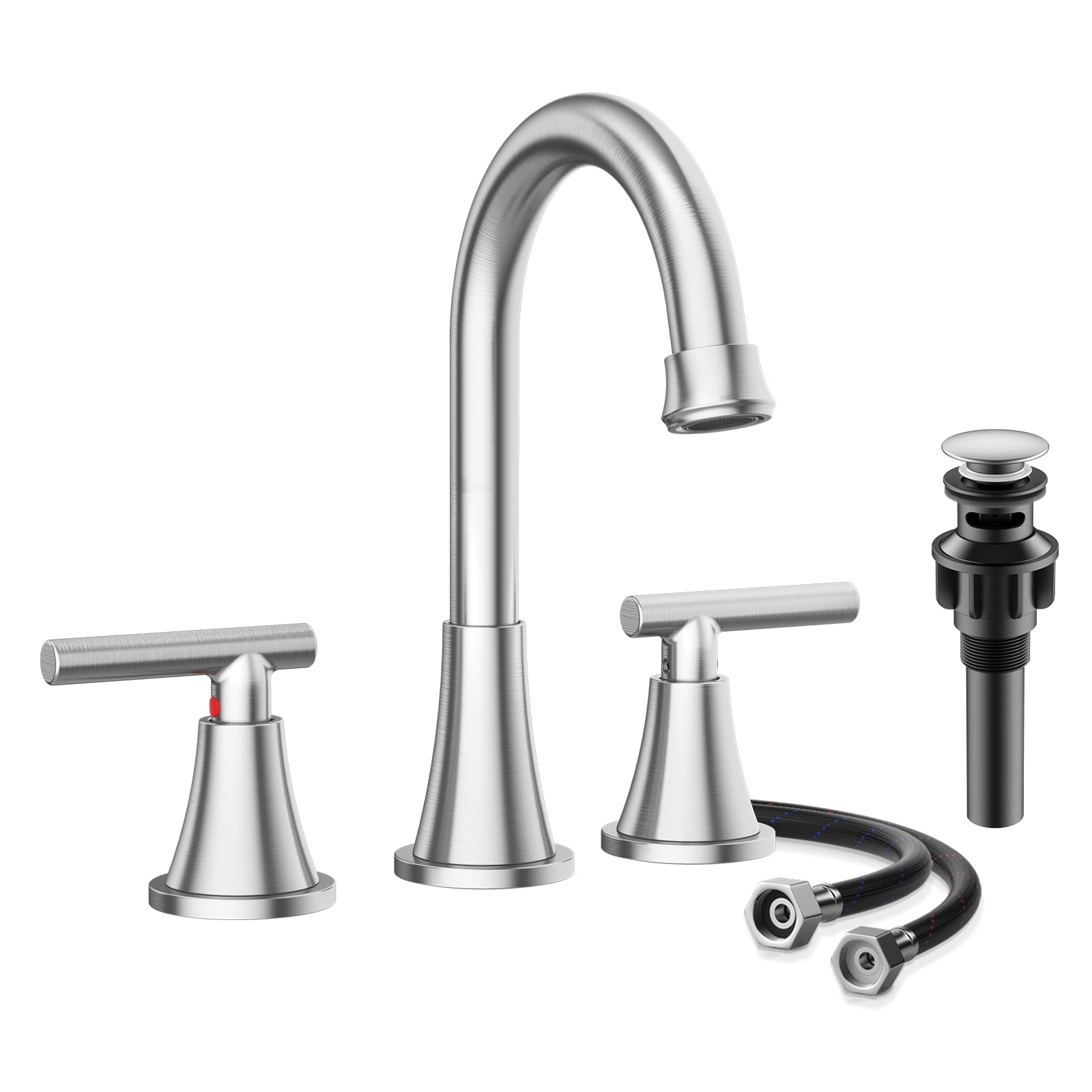 KINGTACK Bathroom Faucet for Sink 3 Hole, 8 Inch Bathroom Faucets with ...
