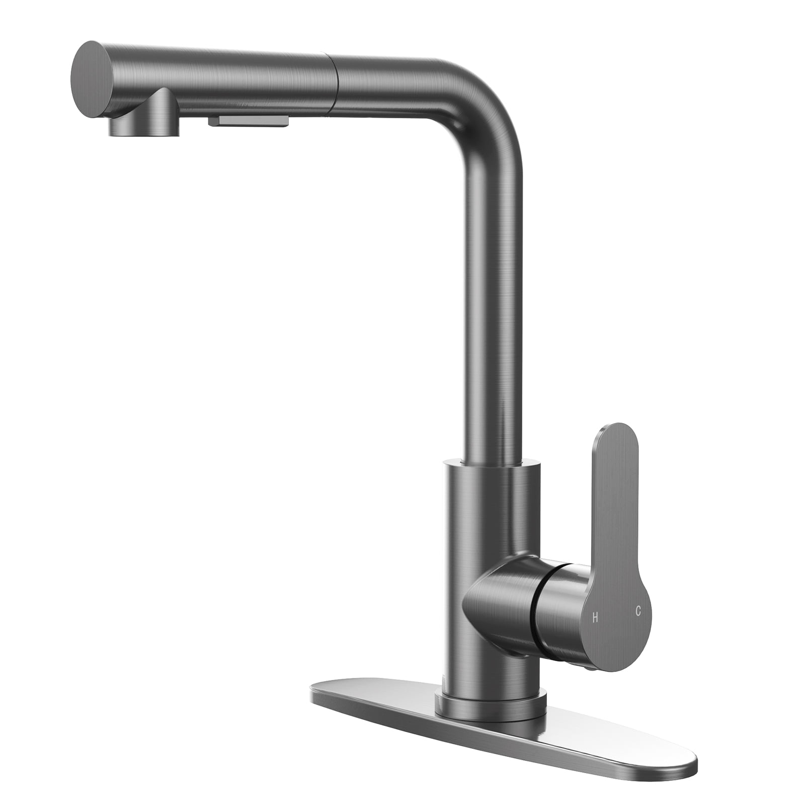 KINGTACK Kitchen Faucets, Brushed Grey Kitchen Faucet with Pull Down ...